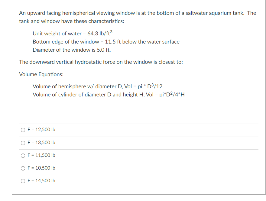 Solved An upward facing hemispherical viewing window is at | Chegg.com