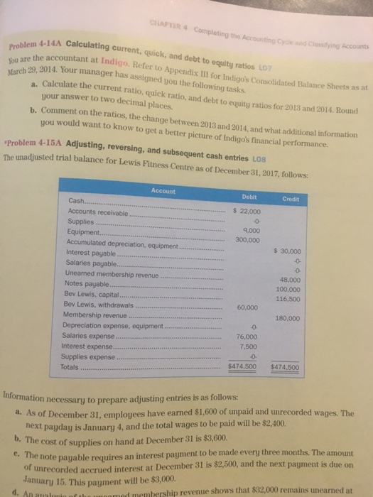 Solved CAPTER 4 Completing the Accounting Cyle d Classifying | Chegg.com