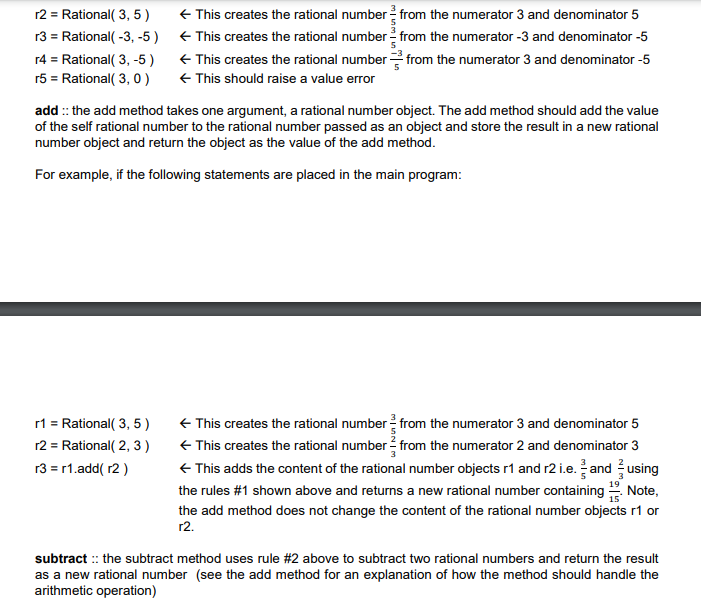 Solved In this assignment, you will implement a rational | Chegg.com