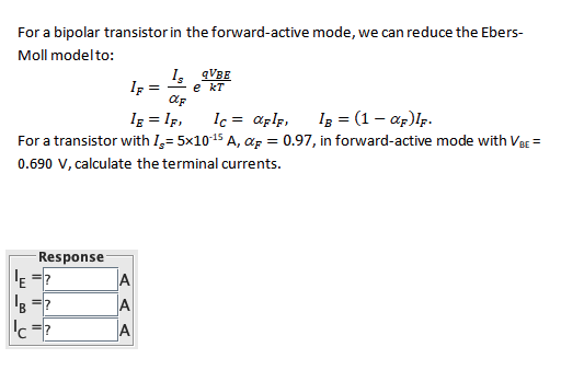 Solved For a bipolar transistor in the forward-active mode, | Chegg.com