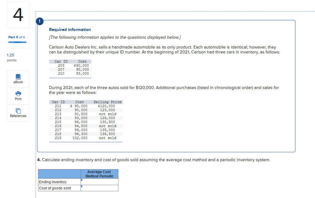 Solved 1 Part 1 of 4 Required information [The following | Chegg.com