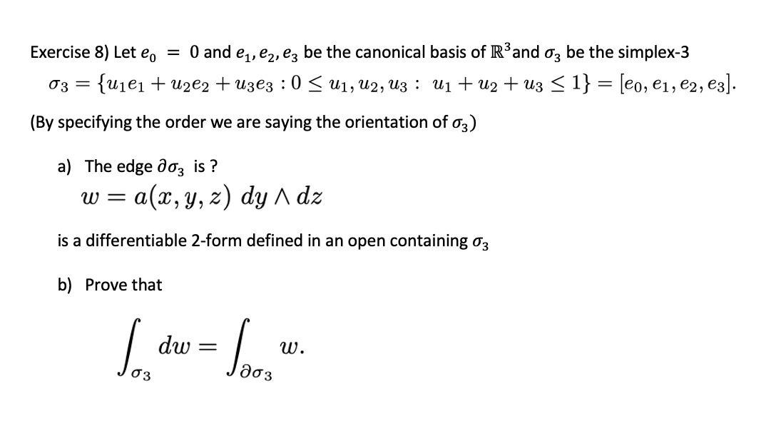 Solved Exercise 8) Let eo 0 and 21, C2, ez be the canonical | Chegg.com Solved Exercise 8) Let eo 0 and 21, C2, ez be the canonical | Chegg.com