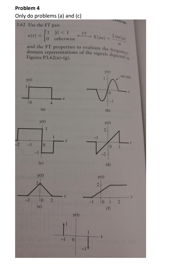 Solved Problem 4 Only do problems (a) and (c) 3.62 Use the | Chegg.com