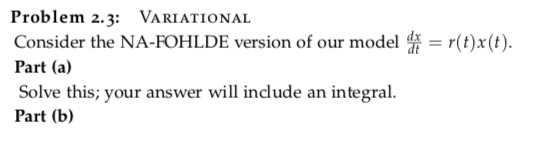 Solved Problem 2.3: VARIATIONAL Consider the NA-FOHLDE | Chegg.com
