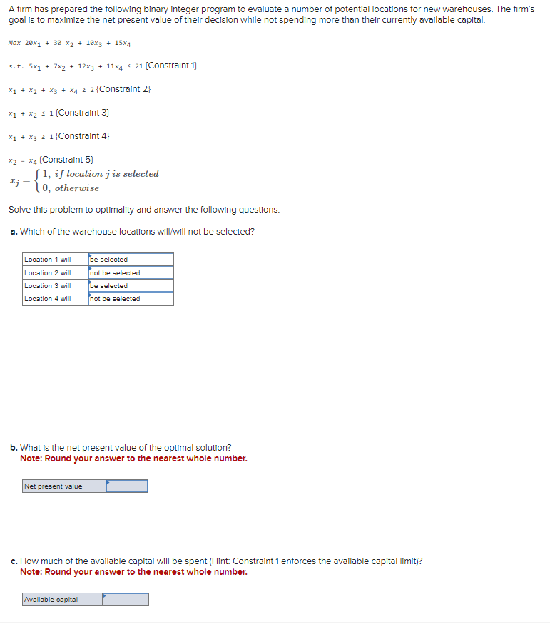 Solved Max 20x1+30x2+10x3+15x4 s.t. 5x1+7x2+12x3+11x4≤21{ | Chegg.com
