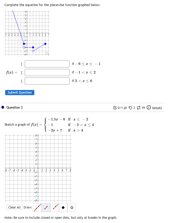 Solved Complete the equation for the piecewise function | Chegg.com