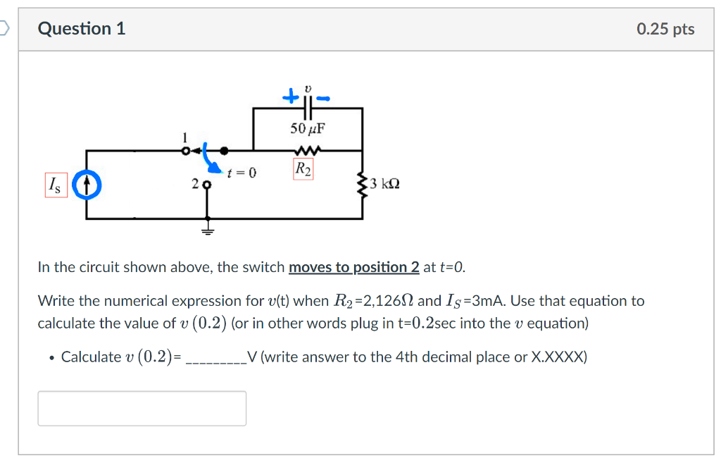 Solved In the circuit shown above, the switch moves to | Chegg.com
