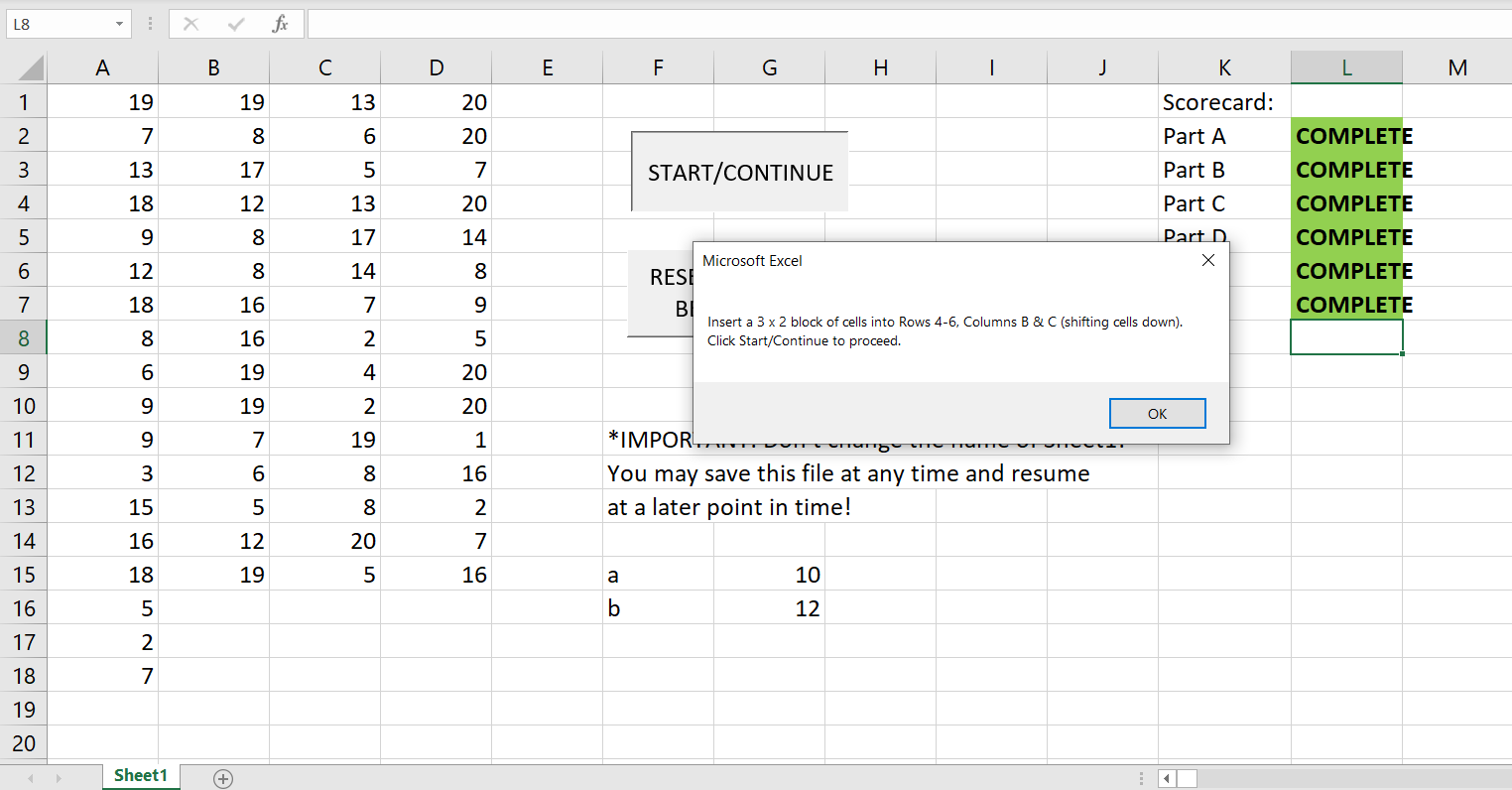 Solved Insert a 3x2 block of cells into Rows 4-6, Columns | Chegg.com