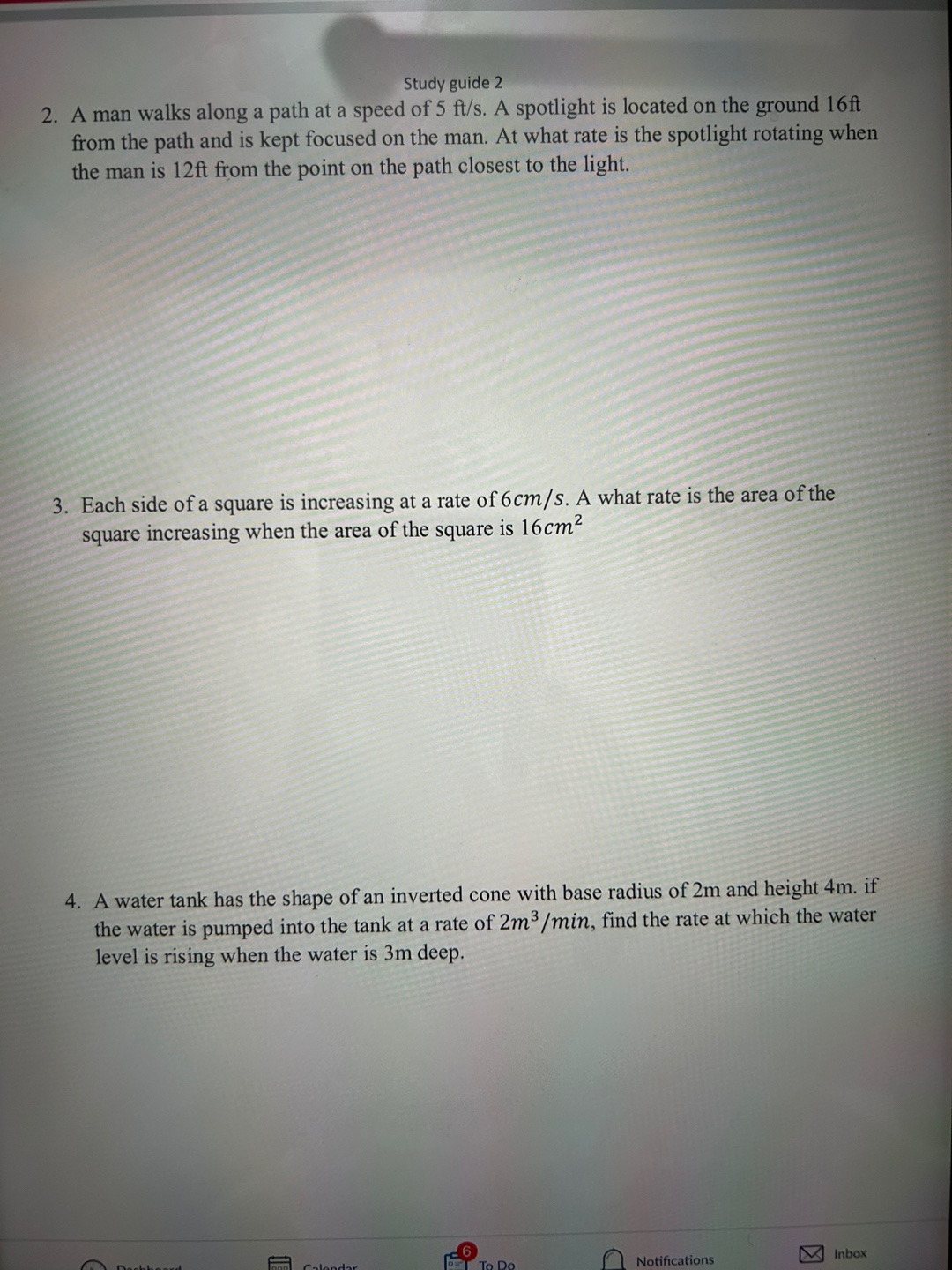 Solved Study guide 2 2. A man walks along a path at a speed | Chegg.com