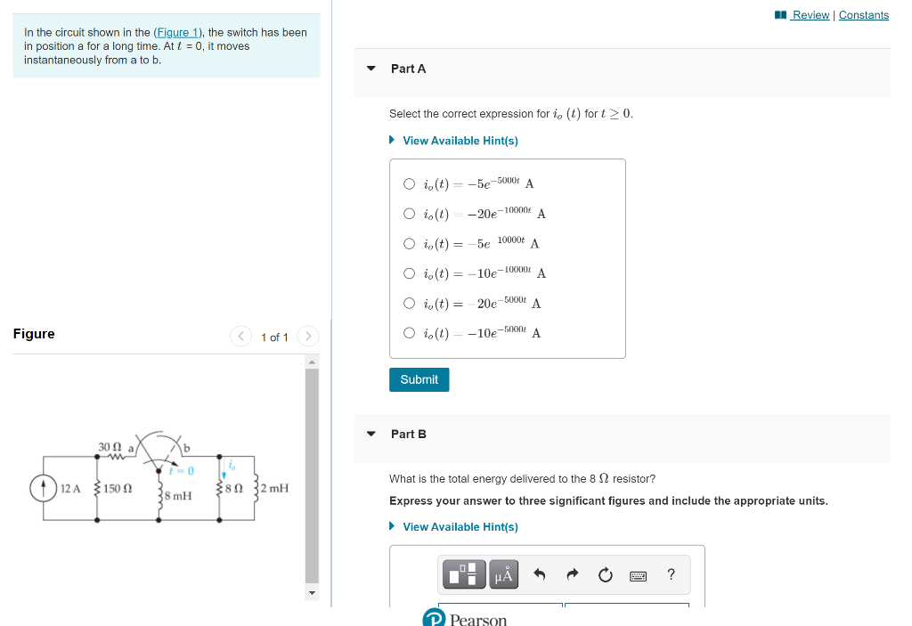Solved I Review Constants In the circuit shown in the | Chegg.com