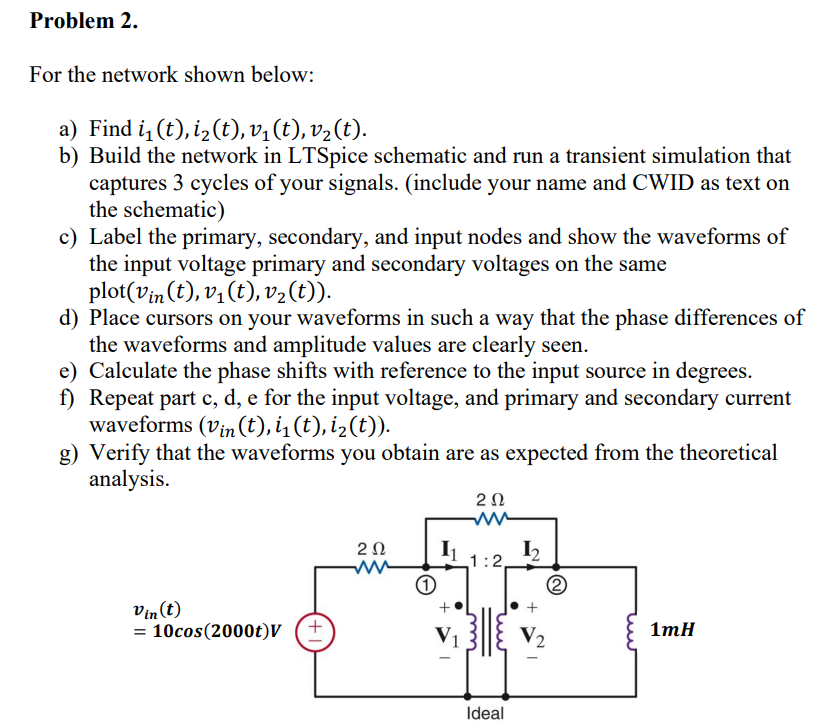 Solved For the network shown below: a) Find | Chegg.com