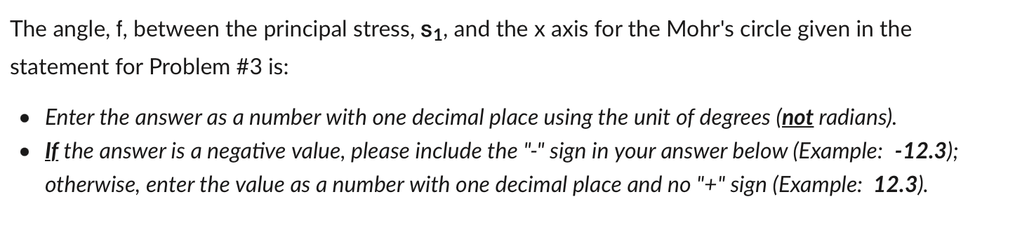 Solved Calculate, draw, and label a Mohr's Circle using the | Chegg.com