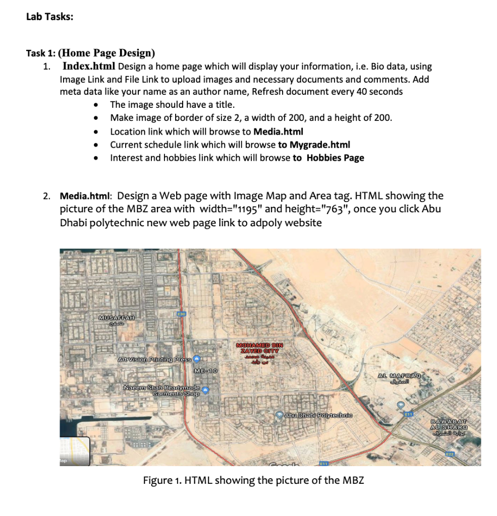 Solved Lab Tasks: Task 1: (Home Page Design) 1. Index.html | Chegg.com