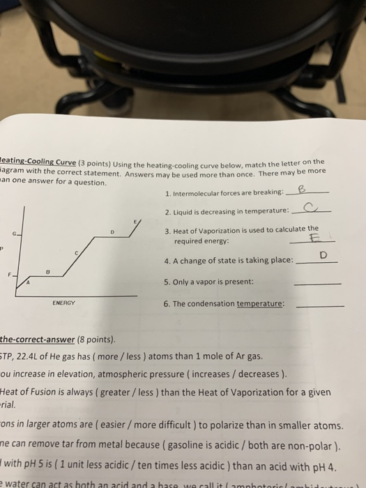 Solved eating Cooling Curve (3 points) Using the | Chegg.com