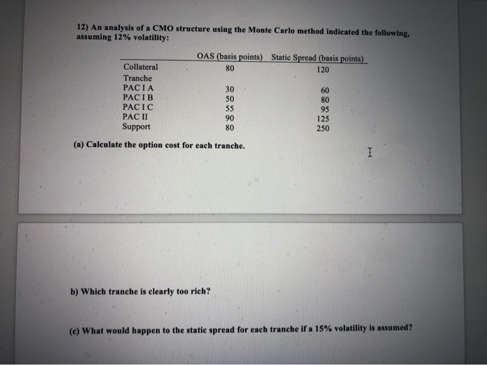 12) An analysis of a CMO structure using the Monte | Chegg.com