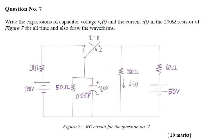 Solved Question No. 7 Write the expressions of capacitor | Chegg.com