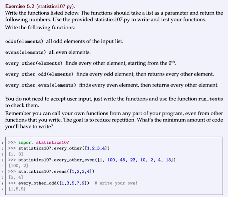 Solved Use the provided statistics107.py # Fill in a | Chegg.com