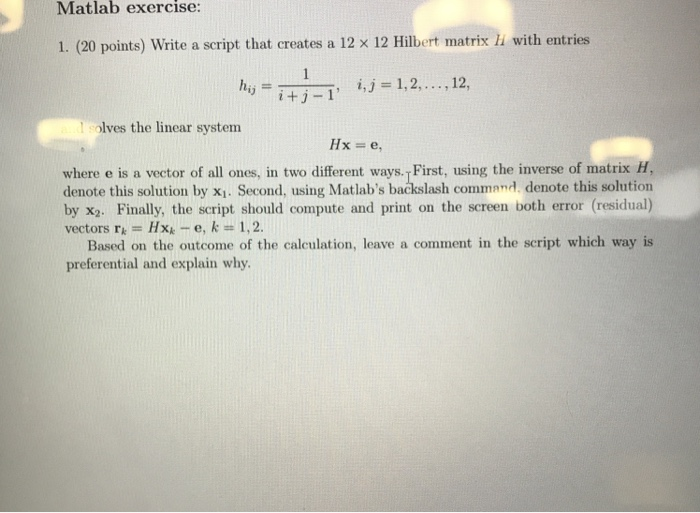 Solved Matlab Exercise 1 20 Points Write A Script That 2463