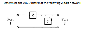 Solved Determine the ABCD matrix of the following 2-port | Chegg.com