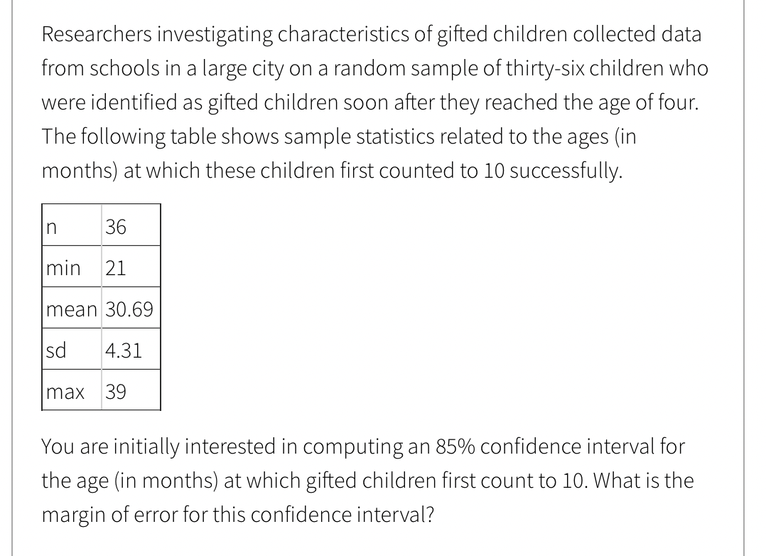 Solved Researchers investigating characteristics of gifted | Chegg.com