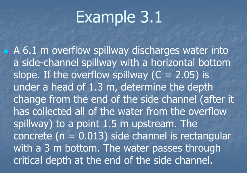 Solved A 6.1 ﻿m overflow spillway discharges water into a | Chegg.com