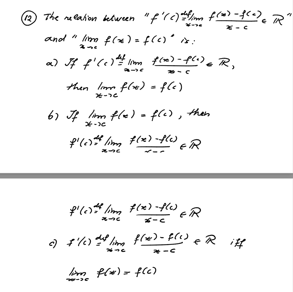 Solved (12) 7 - C The relation between "f'rches im fra) | Chegg.com