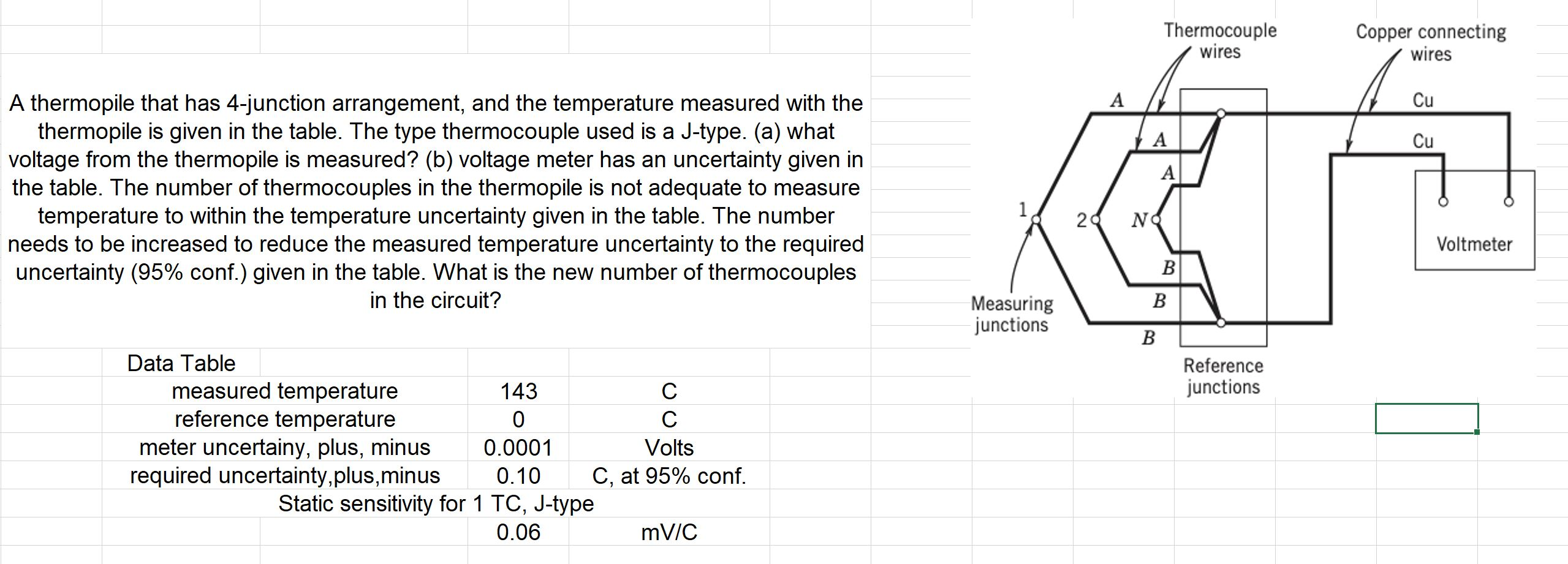 Solved Thermocouple wires Copper connecting wires A | Chegg.com