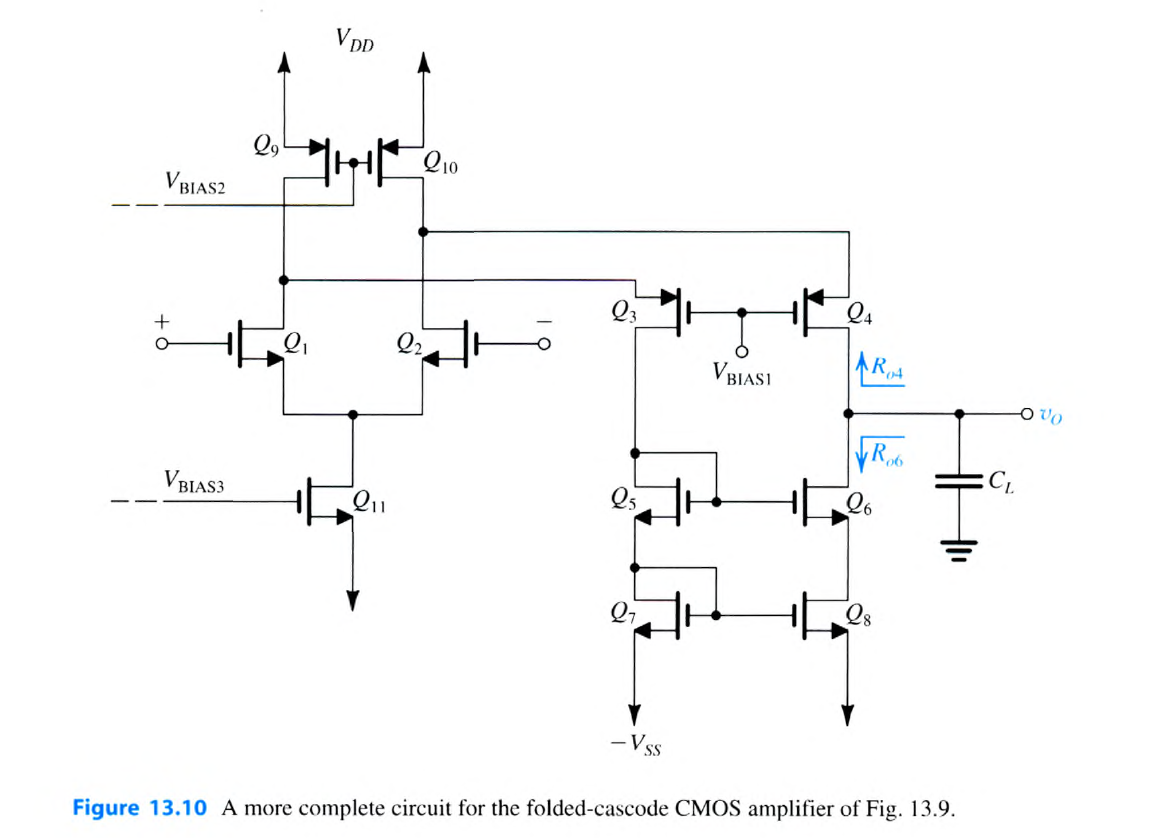 D 13.28 For the folded-cascode op-amp circuit of | Chegg.com