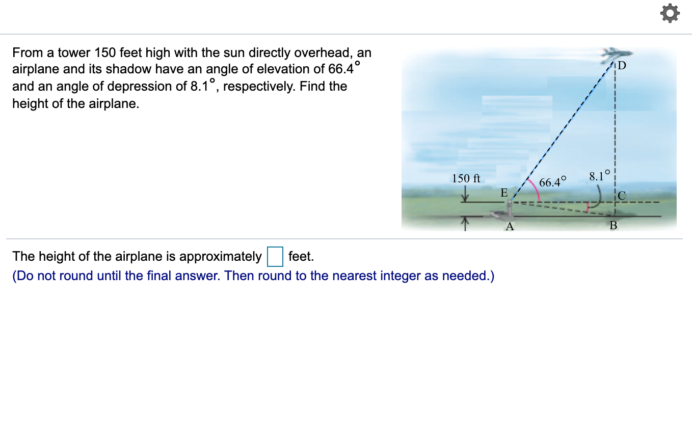 Solved ID From a tower 150 feet high with the sun directly | Chegg.com