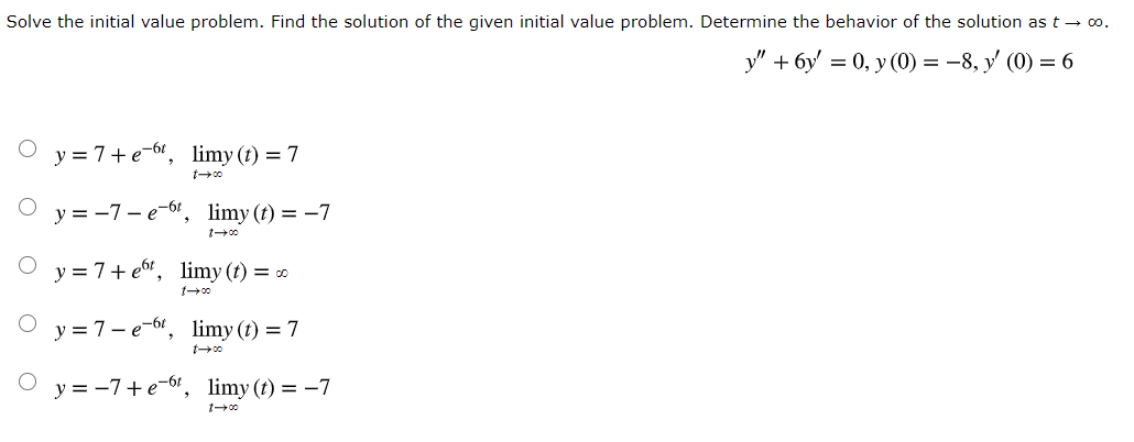 Solved Solve the initial value problem. Find the solution of | Chegg.com