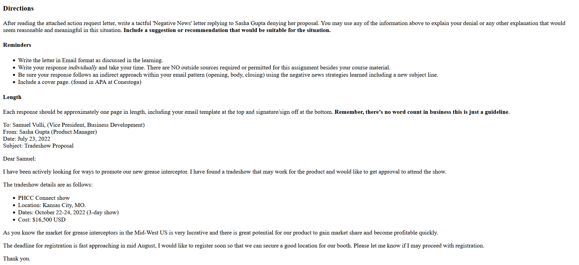 Solved Due Date: See Instructional Plan Value of Assignment: | Chegg.com
