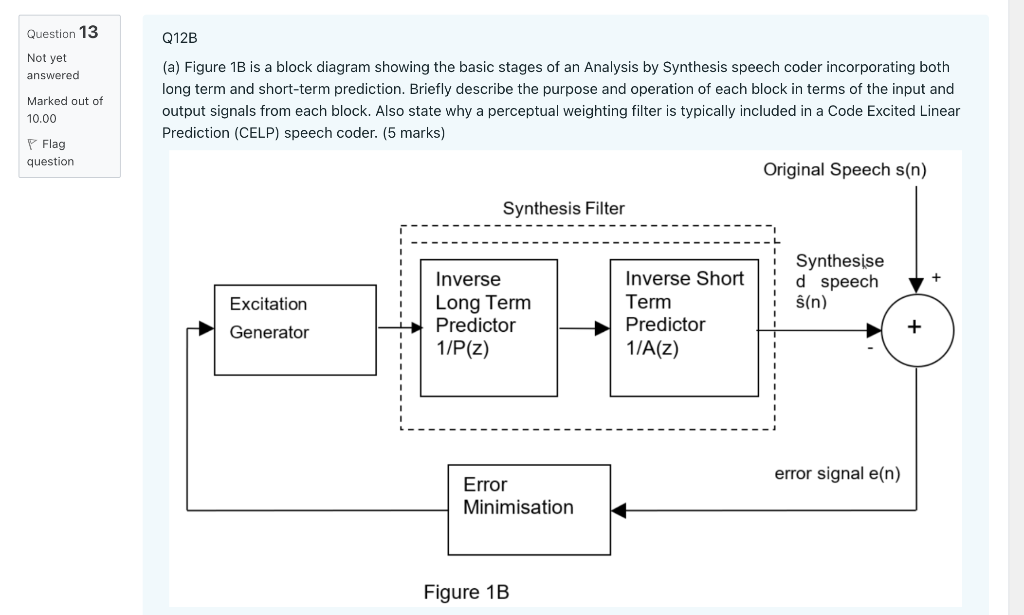 Question 13 Not yet answered Marked out of 10.00 Flag | Chegg.com