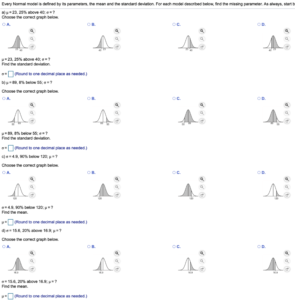 Solved Every Normal model is defined by its parameters, the | Chegg.com