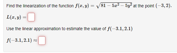 Solved Find the linearization of the function | Chegg.com