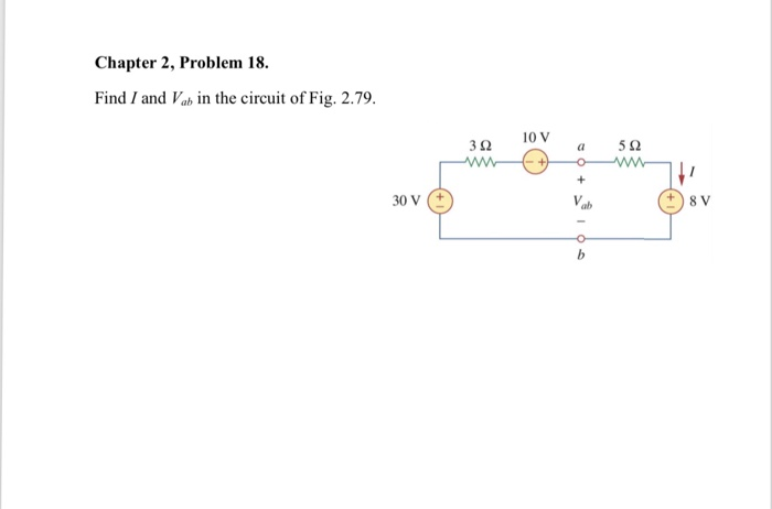Solved Chapter 2, Problem 18. Find I and Vab in the circuit | Chegg.com