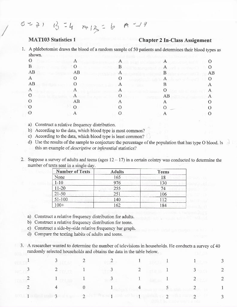 Solved Bez 3=4 Ala-6 A-19 MAT103 Statistics 1 Chapter 2 | Chegg.com