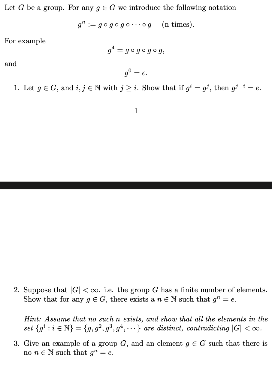 Solved Let G be a group. For any g E G we introduce the | Chegg.com