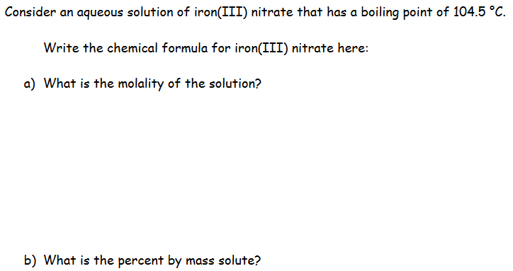 Solved Consider an aqueous solution of iron(III) nitrate | Chegg.com