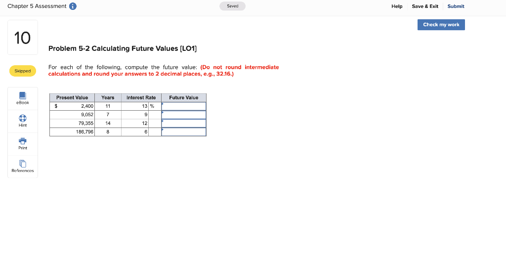 Solved Chapter 5 Assessment Seved Help Save & Exit Submit | Chegg.com