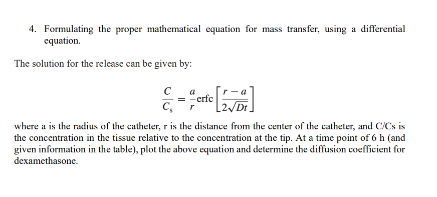 Solved 4. Formulating the proper mathematical equation for | Chegg.com