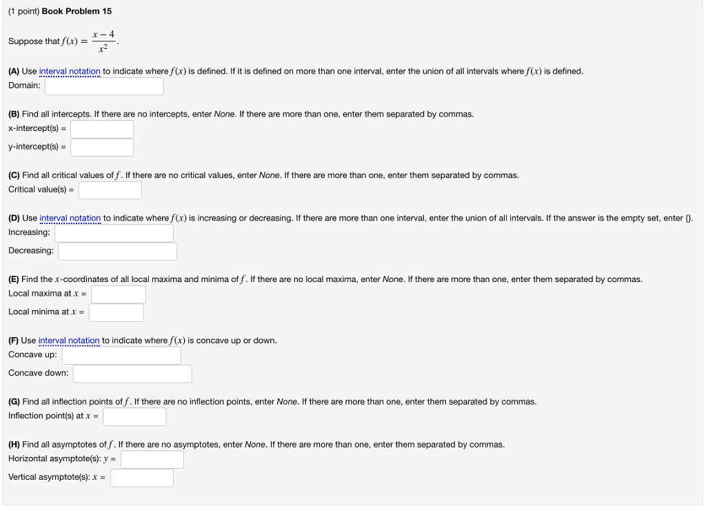 Solved (1 point) Book Problem 15 Suppose that f(x) 2 (A) Use | Chegg.com