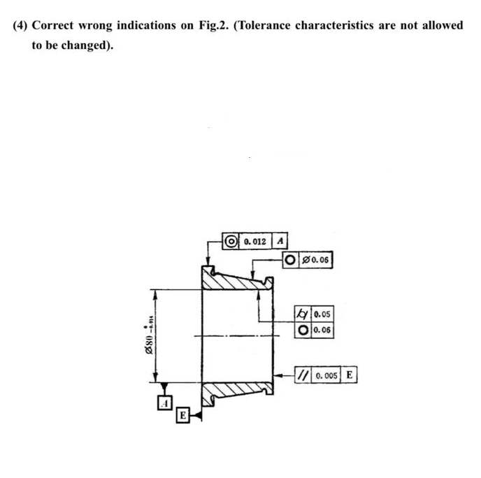 Solved (4) Correct wrong indications on Fig.2. (Tolerance | Chegg.com