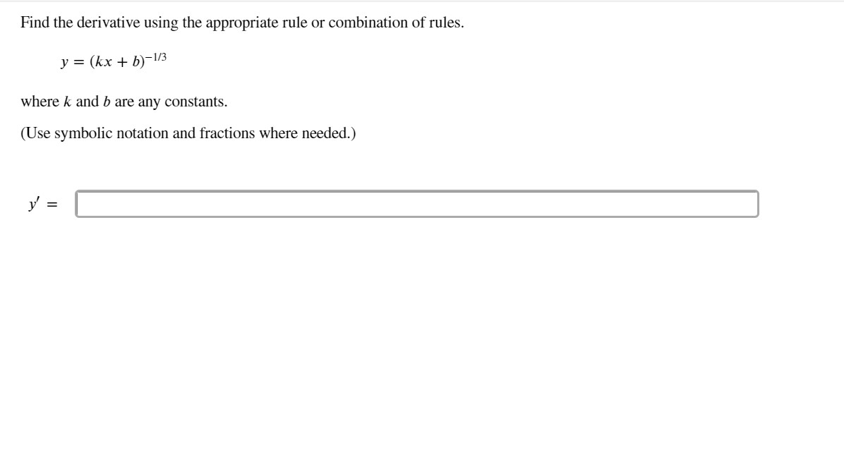 Solved Find the derivative using the appropriate rule or | Chegg.com