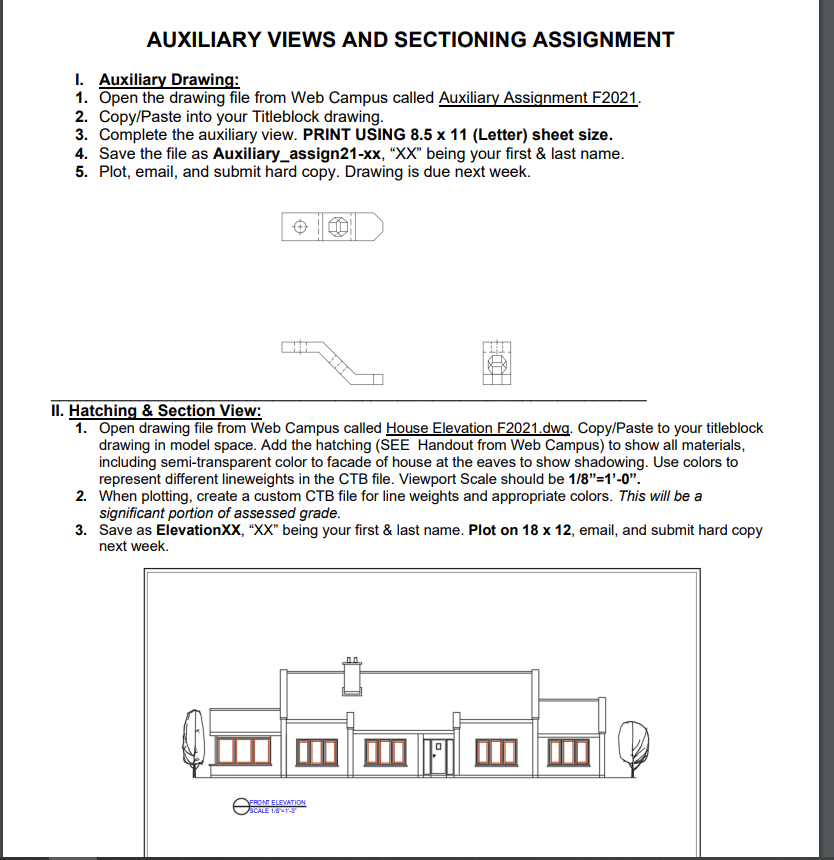 Solved AUXILIARY VIEWS AND SECTIONING ASSIGNMENT 1. | Chegg.com