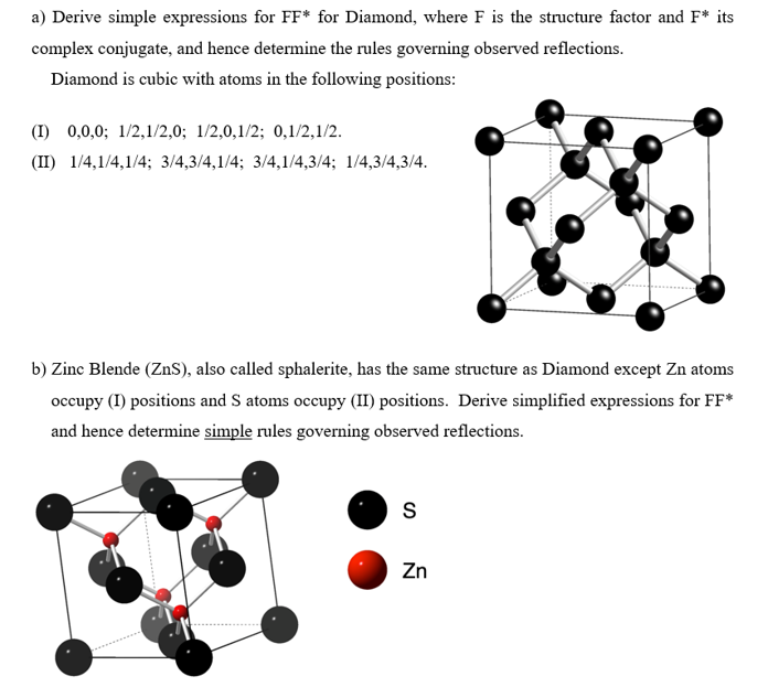 Solved a) Derive simple expressions for FF∗ for Diamond, | Chegg.com