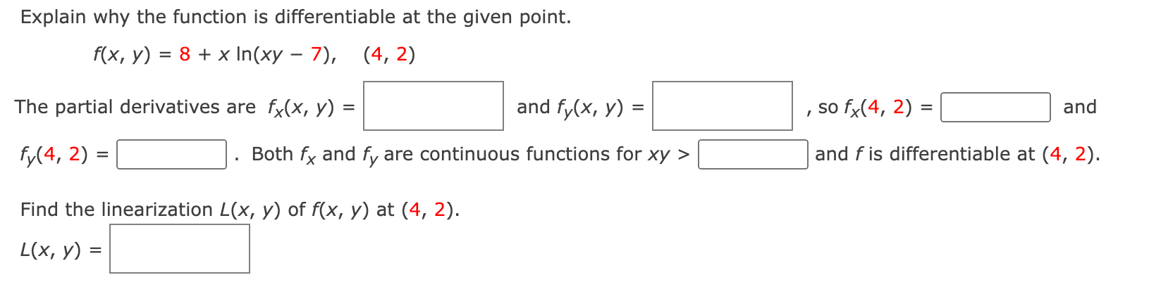 Solved Explain why the function is differentiable at the | Chegg.com