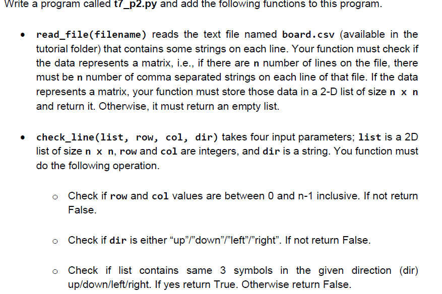 Solved Write a program called t7_p2.py and add the following | Chegg.com