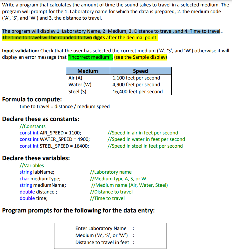 Solved Write a program that calculates the amount of time | Chegg.com