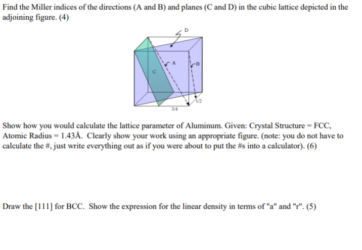Solved Find the Miller indices of the directions (A and B) | Chegg.com