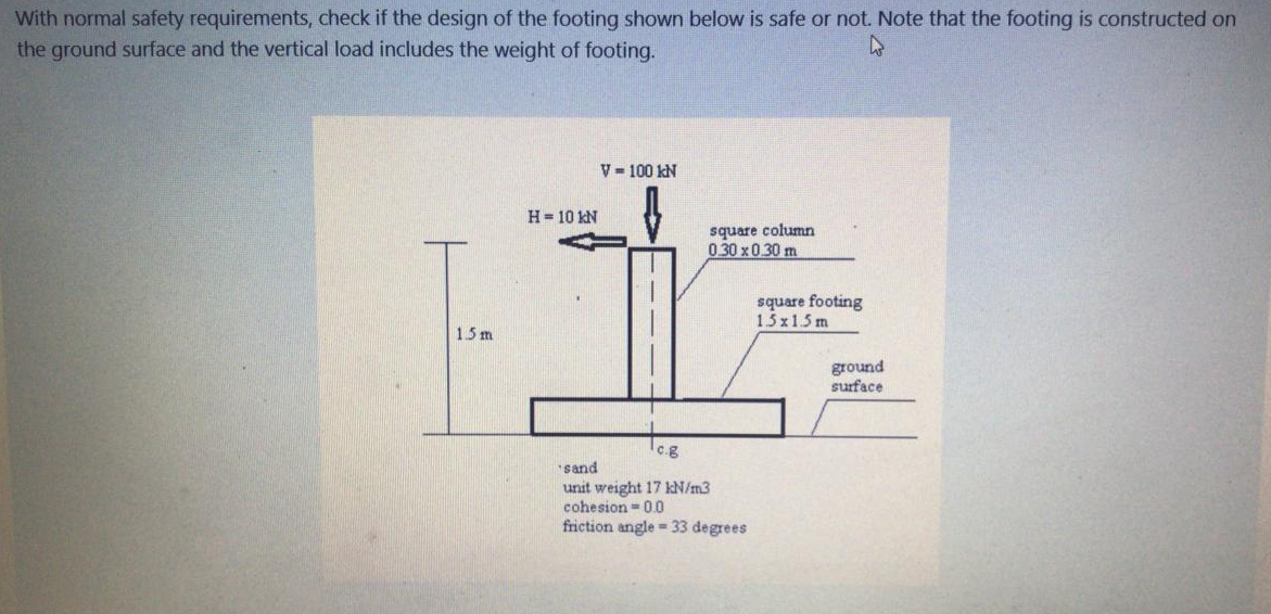 Solved With normal safety requirements, check if the design | Chegg.com